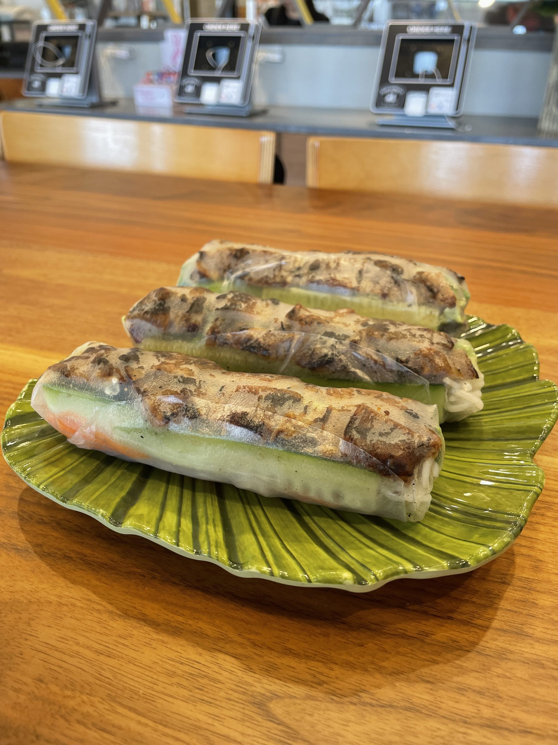 Chargrilled BBQ Pork Spring Roll – Basil & Sprout